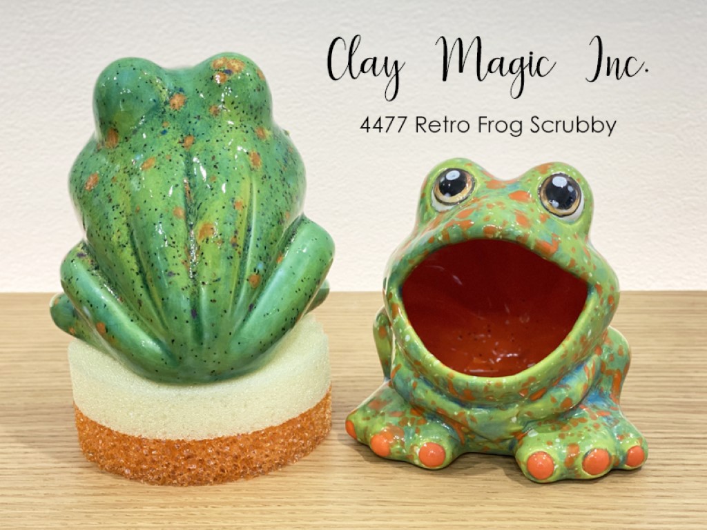 Clay Magic Retro Frog Scrubby. CM-4477 - All Fired Up About Ceramics LTD