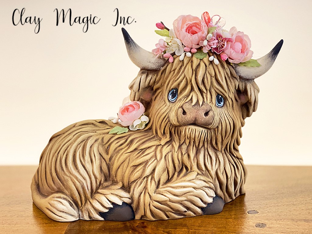 Clay Magic Small Plain Hannah Highland Cow CM-4468 - All Fired Up About ...